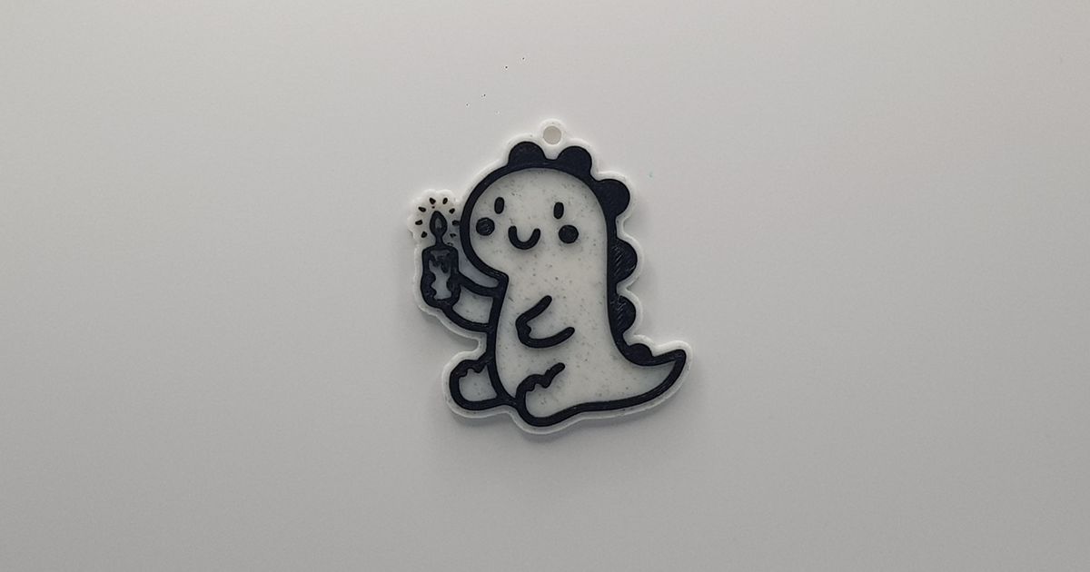 Dino with Candle Keychain by FC2M3D | Download free STL model ...