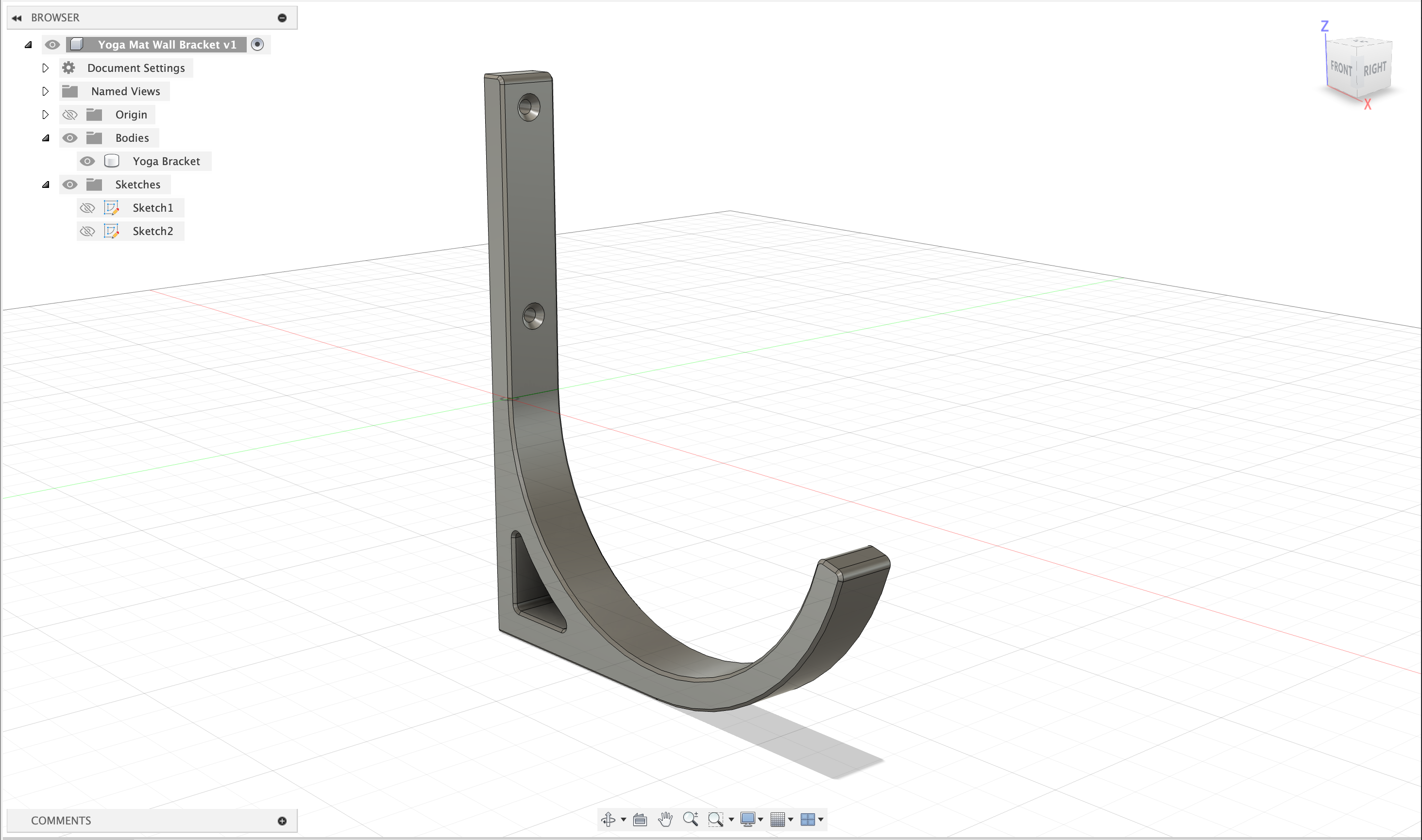 Yoga Mat Wall Bracket by yapiodesign | Download free STL model ...