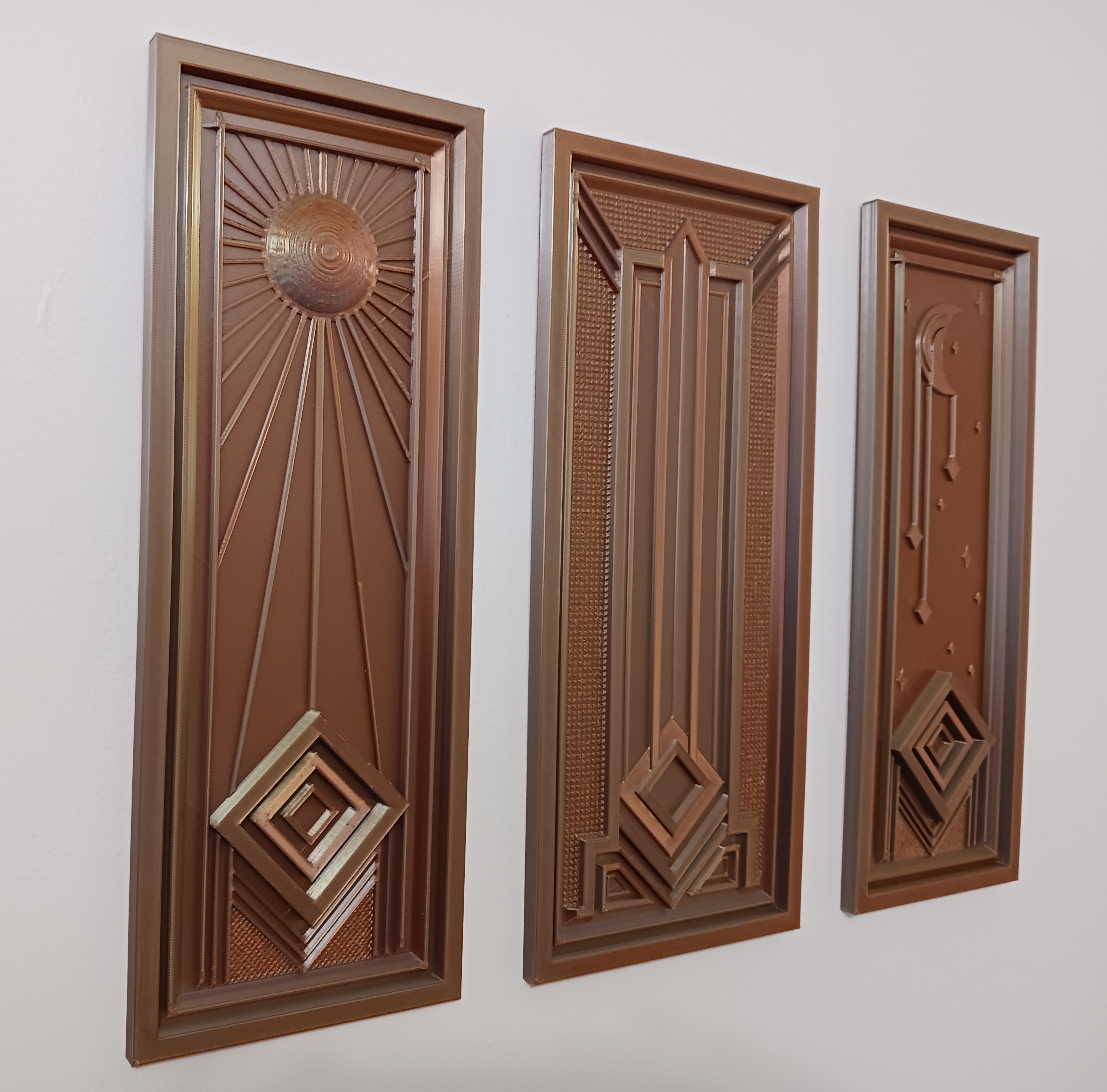 Art Deco Triptych Wall Decor Panels by ArtformDesigns3D | Download free ...