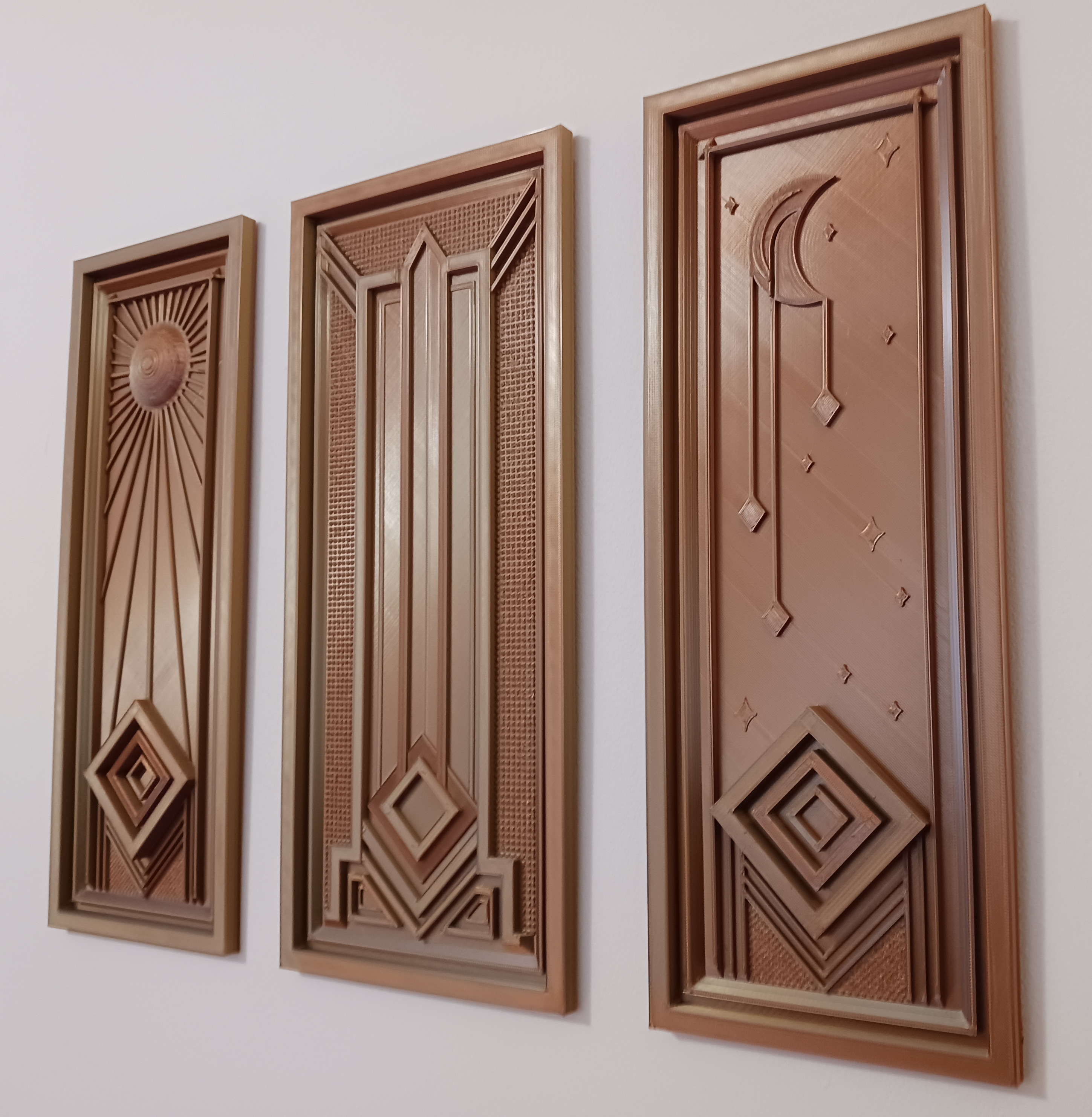 Art Deco Triptych Wall Decor Panels by ArtformDesigns3D | Download free ...