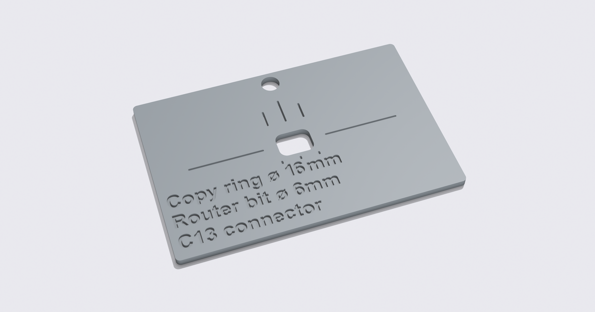 C13 female connector router template offset 5mm by Floris van ...