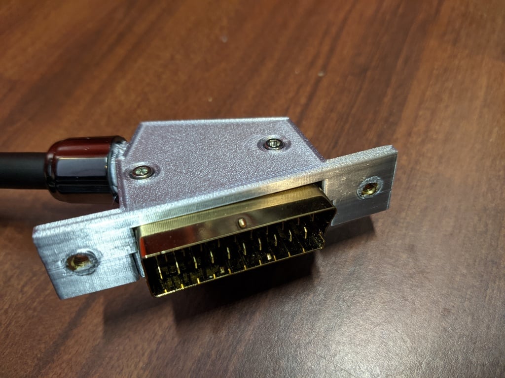 Bracketed SCART connector shroud with M4 screw holes for RetroTINK-4K ...