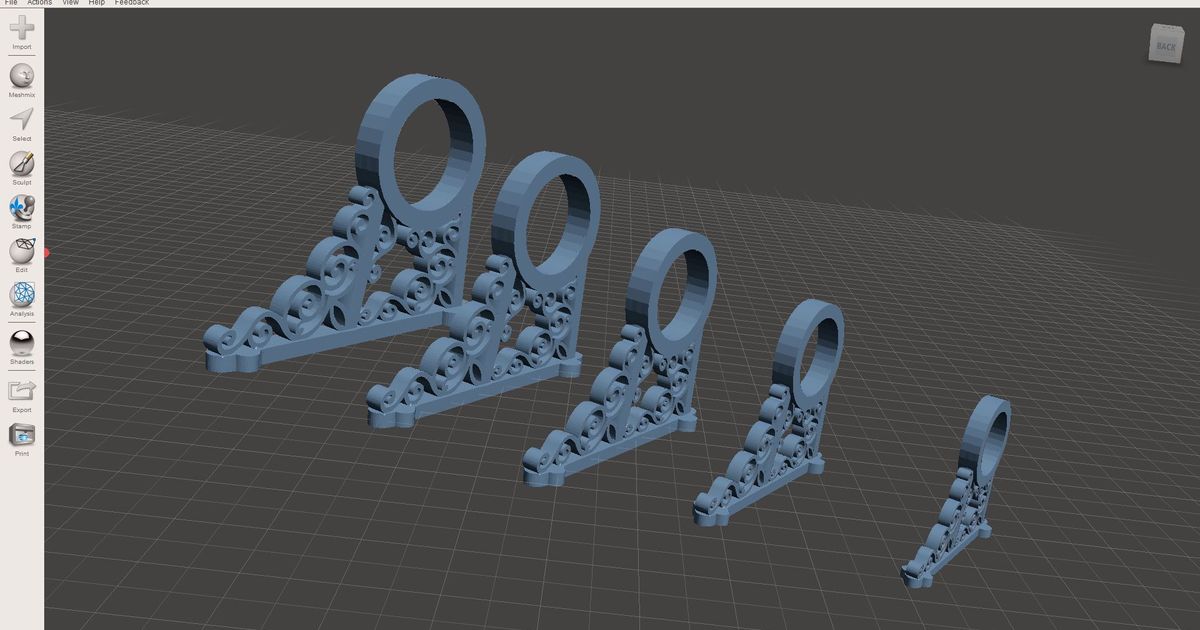 Steampunk Brackets for pipes 3mm to 7mm by 3D Mad Mesh | Download free ...