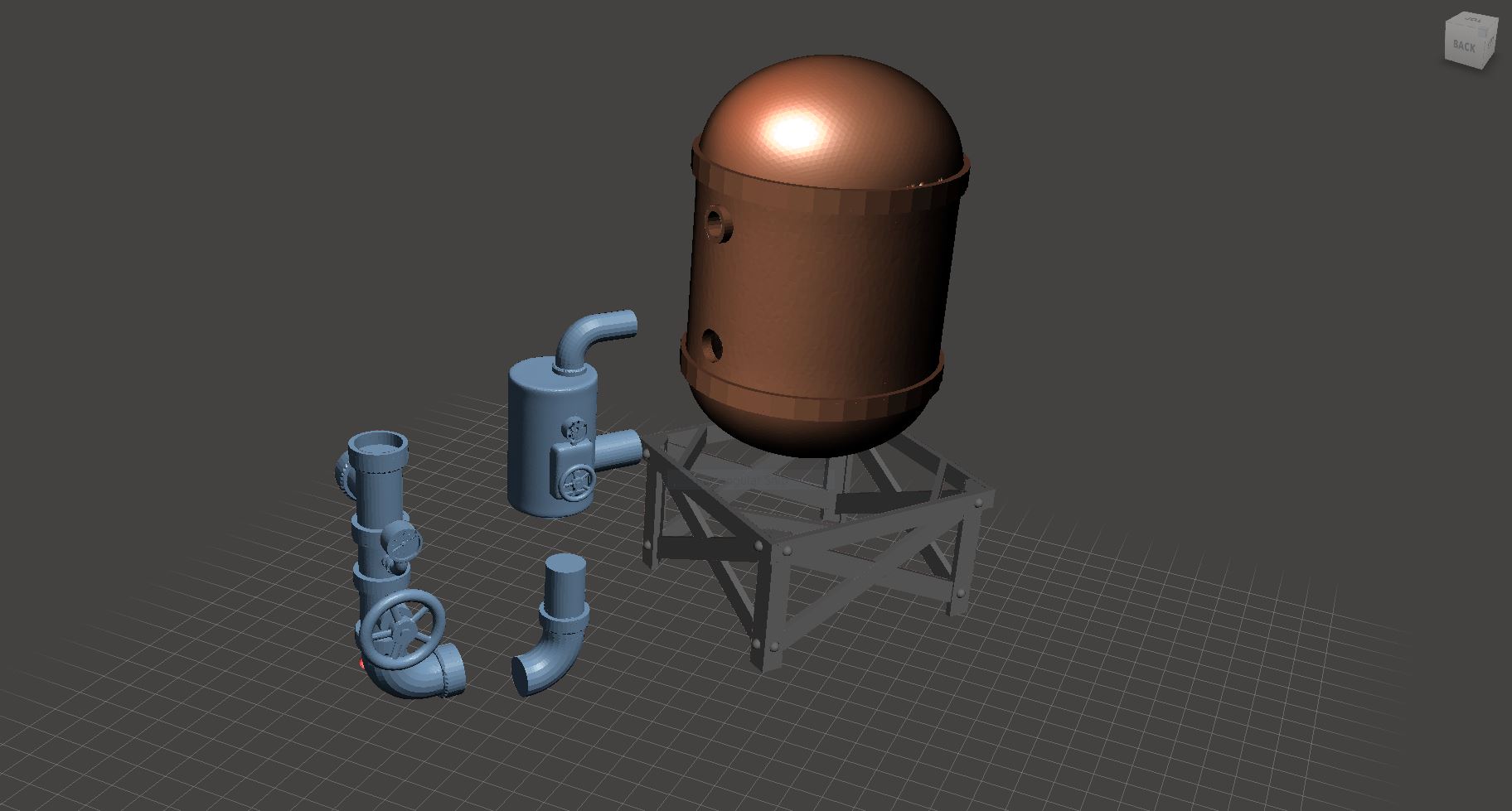 Steampunk boiler set by 3D Mad Mesh | Download free STL model ...