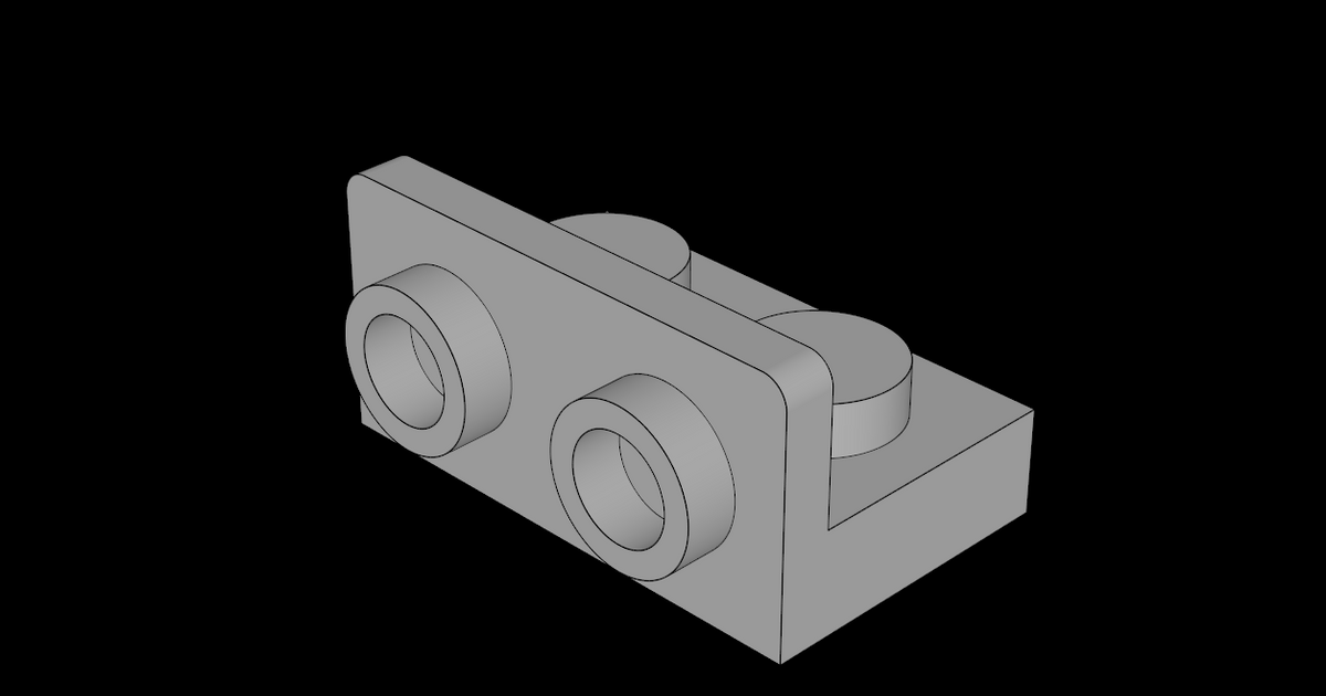 Lego Compatible (99780.dat) Bracket 1 x 2 - 1 x 2 Up by thall72 ...