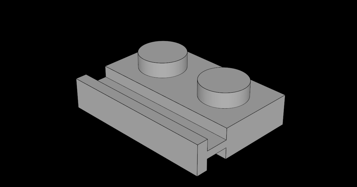 Lego Compatible (32028.dat) Plate 1 x 2 with Door Rail by thall72 ...