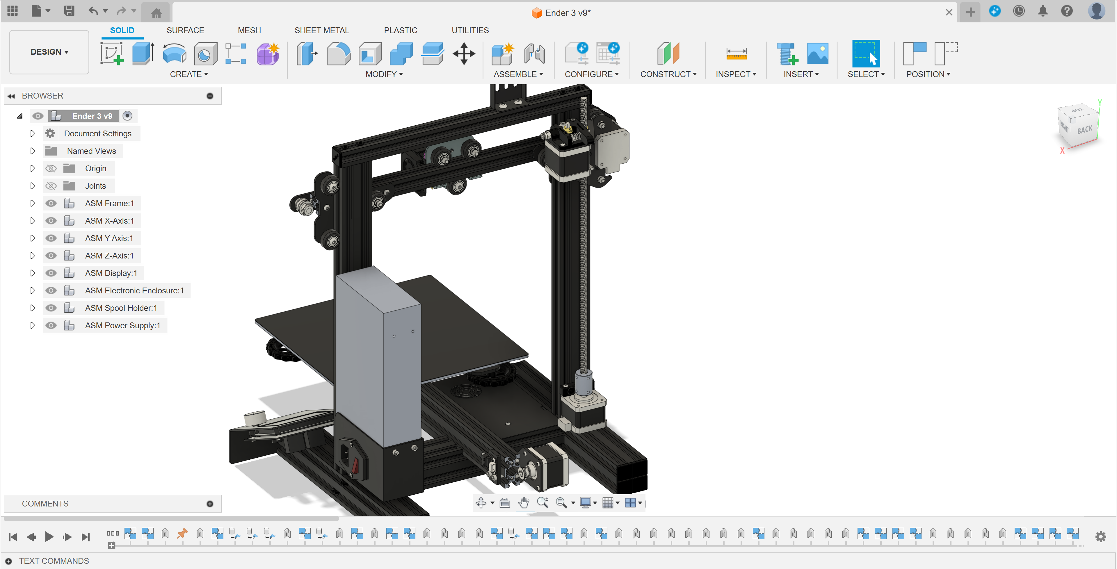 Fully Jointed Original Ender 3 Assembly .f3d File by Beardie 3DP ...