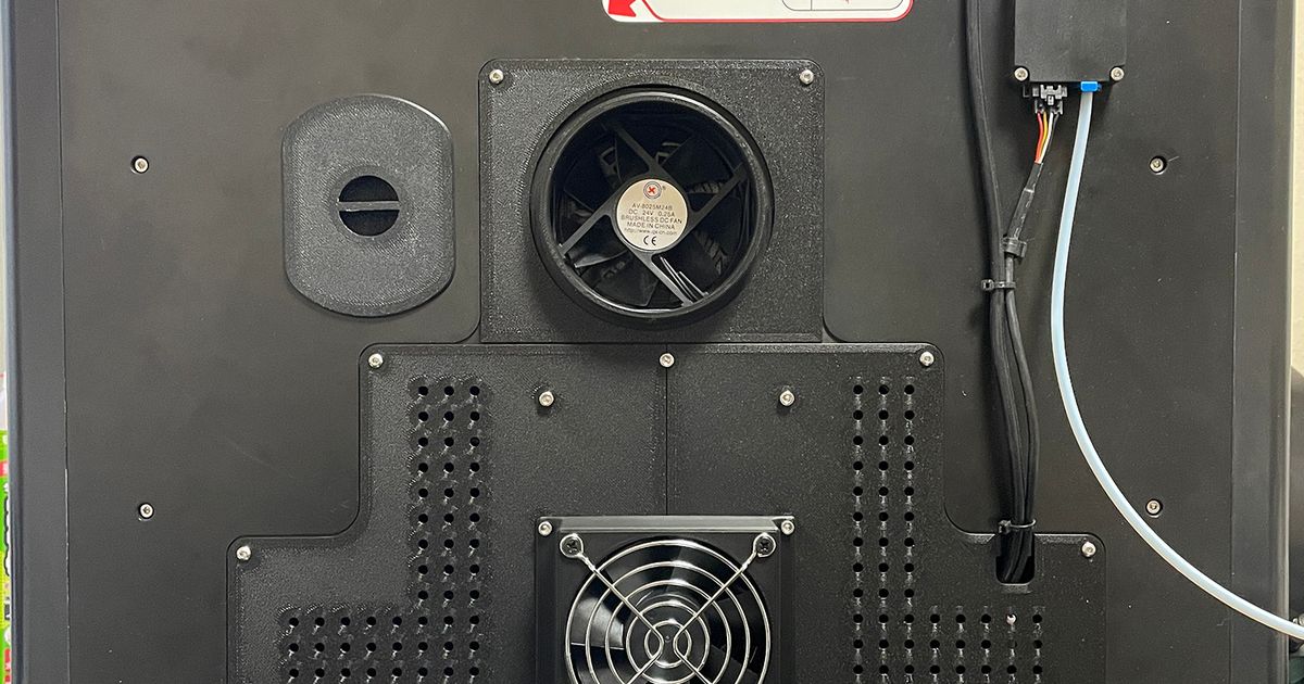 QIDI Tech X-Plus3 BackPanel MOD Kit (80mm, 120mm Fan, Exhaust Hose) par ...