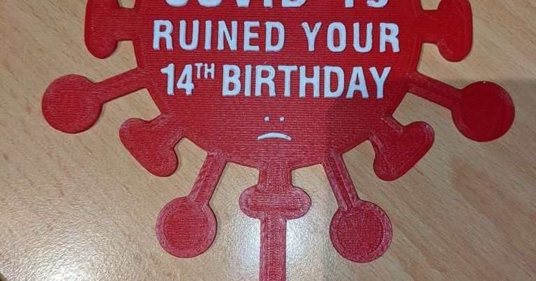 Covid-19 Birthday cake topper by Joe Formica | Download free STL model ...