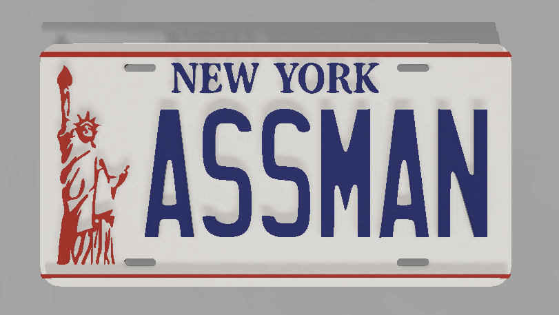 Kramers Assman License Plate- Seinfeld by jSamz12 | Download free STL ...