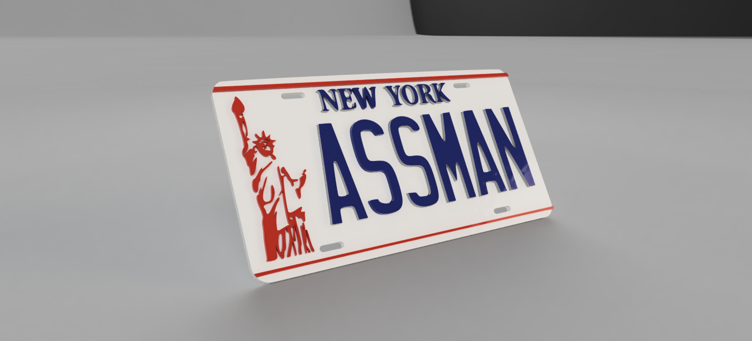 Kramers Assman License Plate- Seinfeld by jSamz12 | Download free STL ...