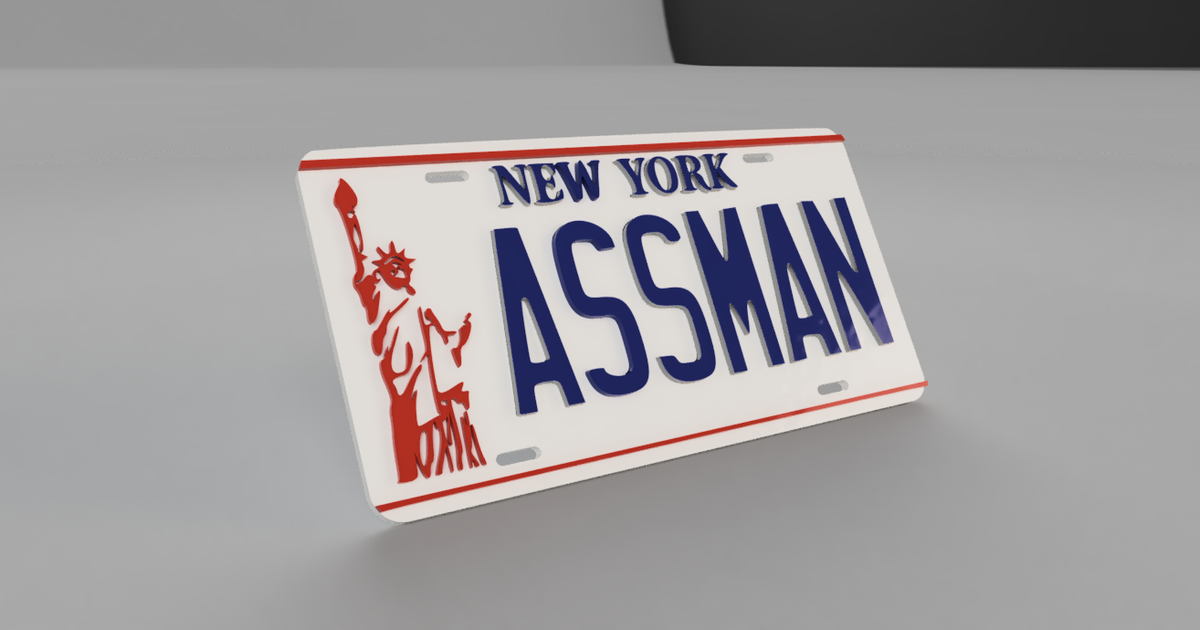 Kramers Assman License Plate- Seinfeld by jSamz12 | Download free STL ...