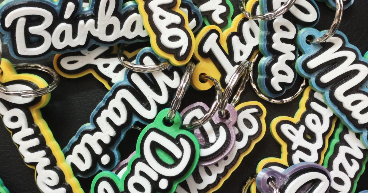 Customizable name keychain / tag by rmfms | Download free STL model ...