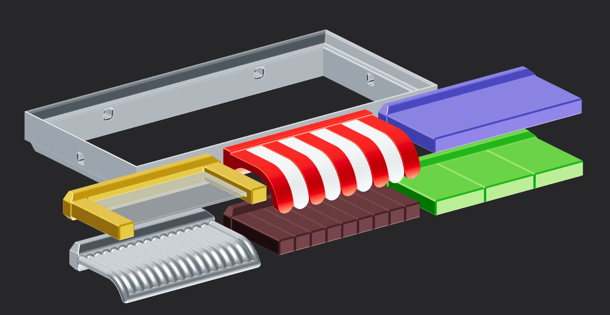 MODULAR BUILDINGS AWNING SET by 23Fab | Download free STL model ...