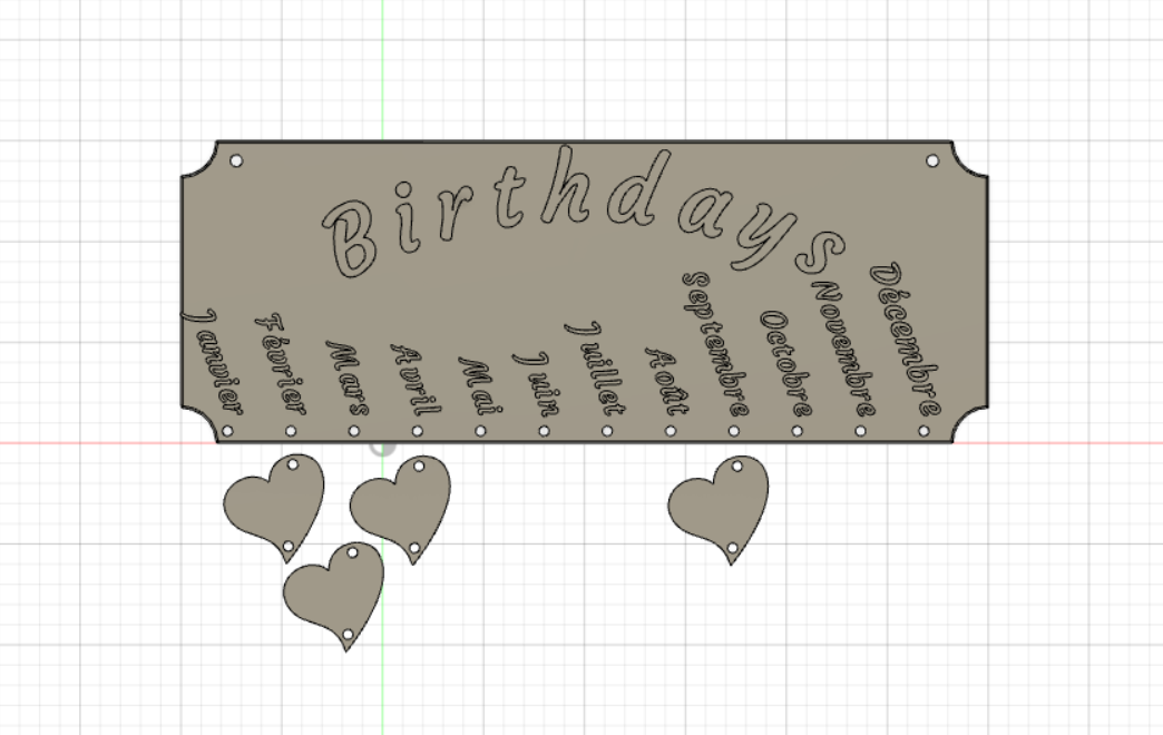 Calendrier d'anniversaires by Mitsu3D | Download free STL model ...