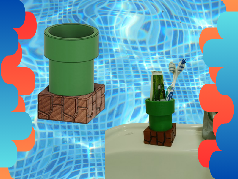 Mario'sPipe ToothBrushHolder by Stamp-Arte | Download free STL model ...