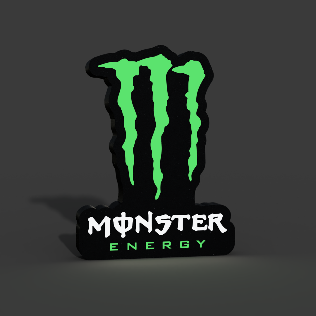Monster Energy Lightbox LED Lamp by braga3dprint | Printables Store