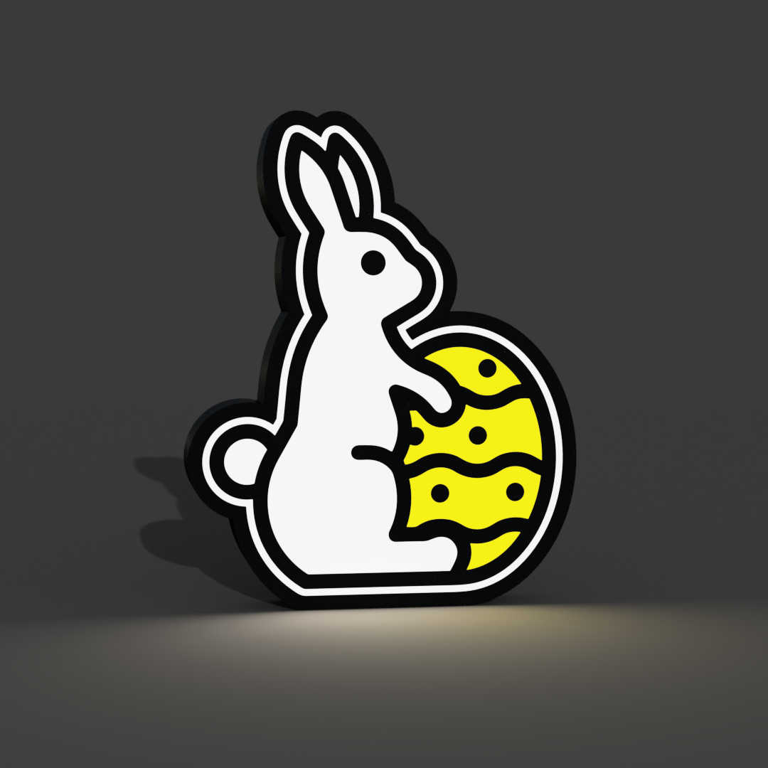 Simple Easter Bunny Lightbox LED Lamp by braga3dprint | Printables Store