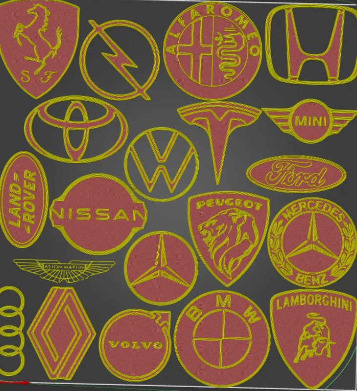 20+ different car logos por tinuskee | Descargar modelo STL gratuito ...