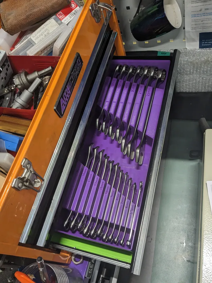 Gridfinity Spanner Wrench Tray (metric) by Toch419 | Download free STL ...
