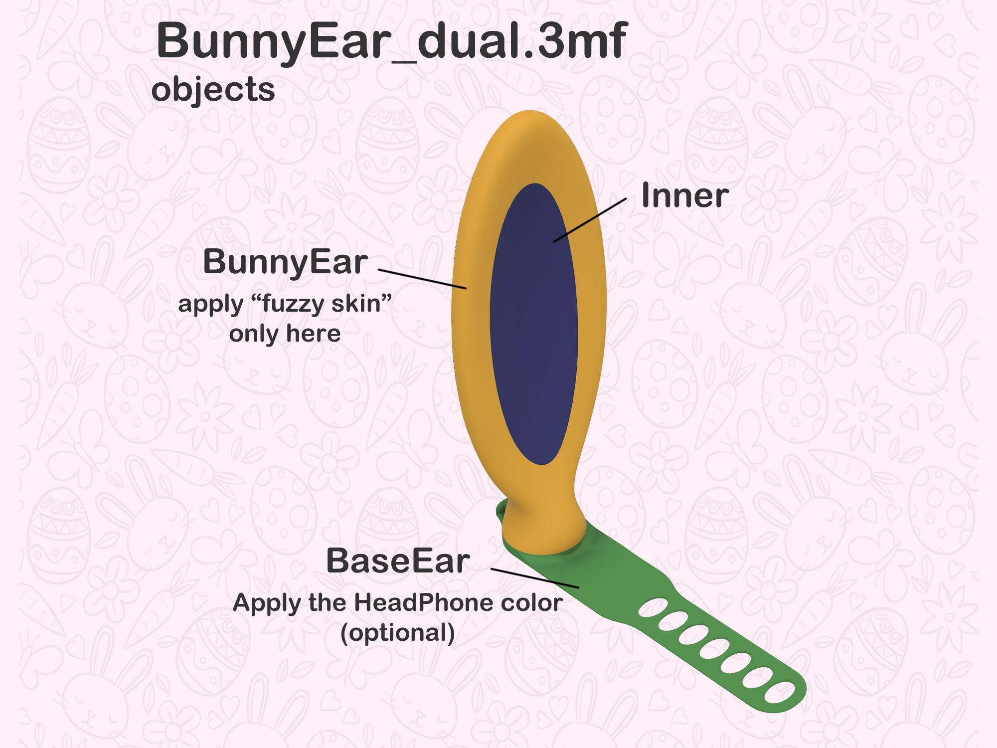 LightBunny: Dual-Mode Bunny Ears Accessory by jajaum3d | Printables Store