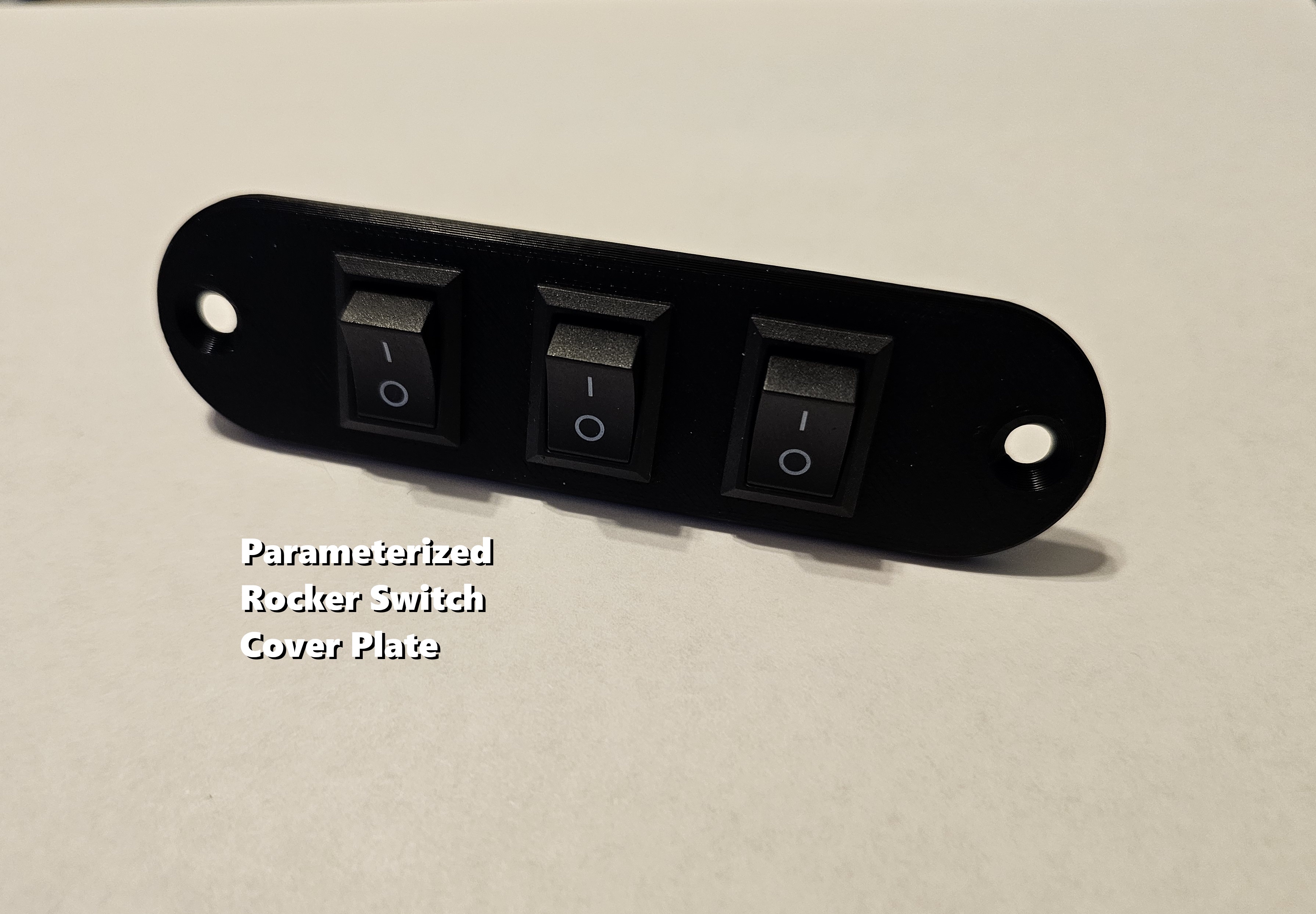 Parameterized Rocker Switch Cover Plate by McTech3D | Download free STL ...