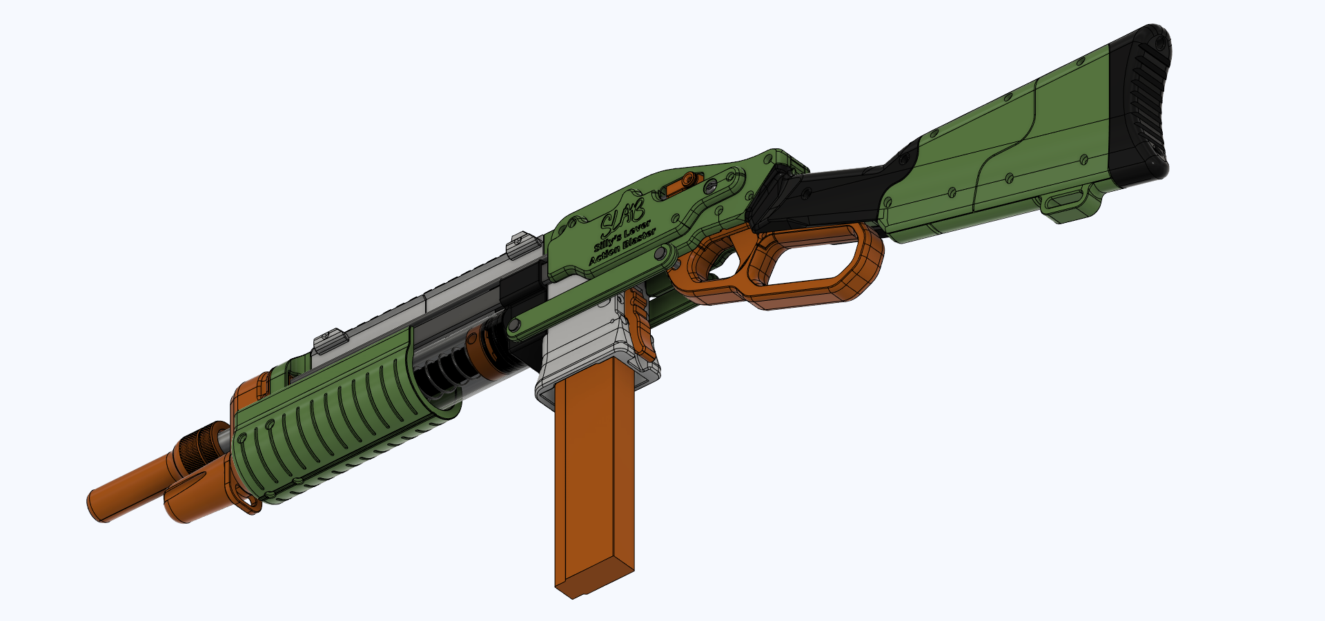 SLAB - Silly's Lever Action Blaster (Nerf Homemade) by Sillybutts ...
