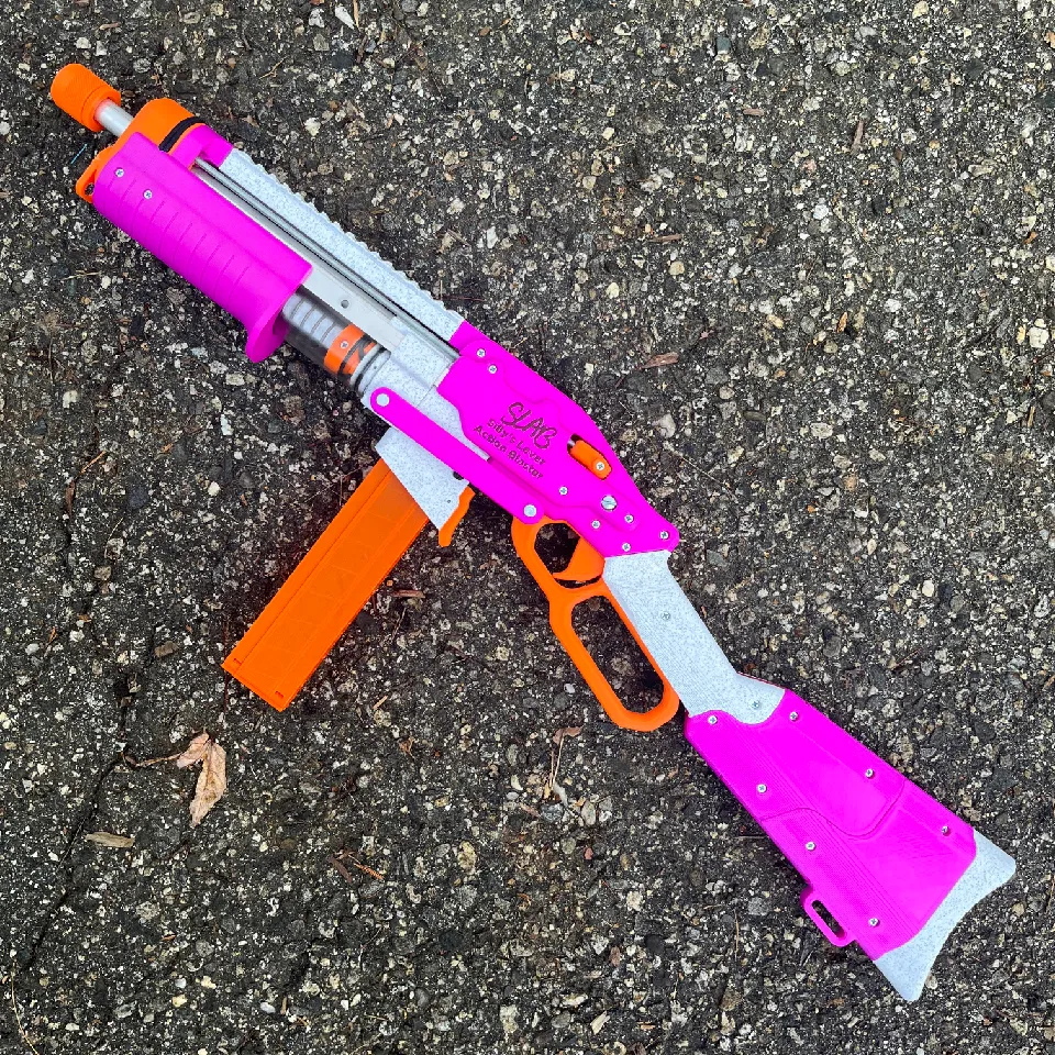 SLAB - Silly's Lever Action Blaster (Nerf Homemade) by Sillybutts | Download free STL model ...