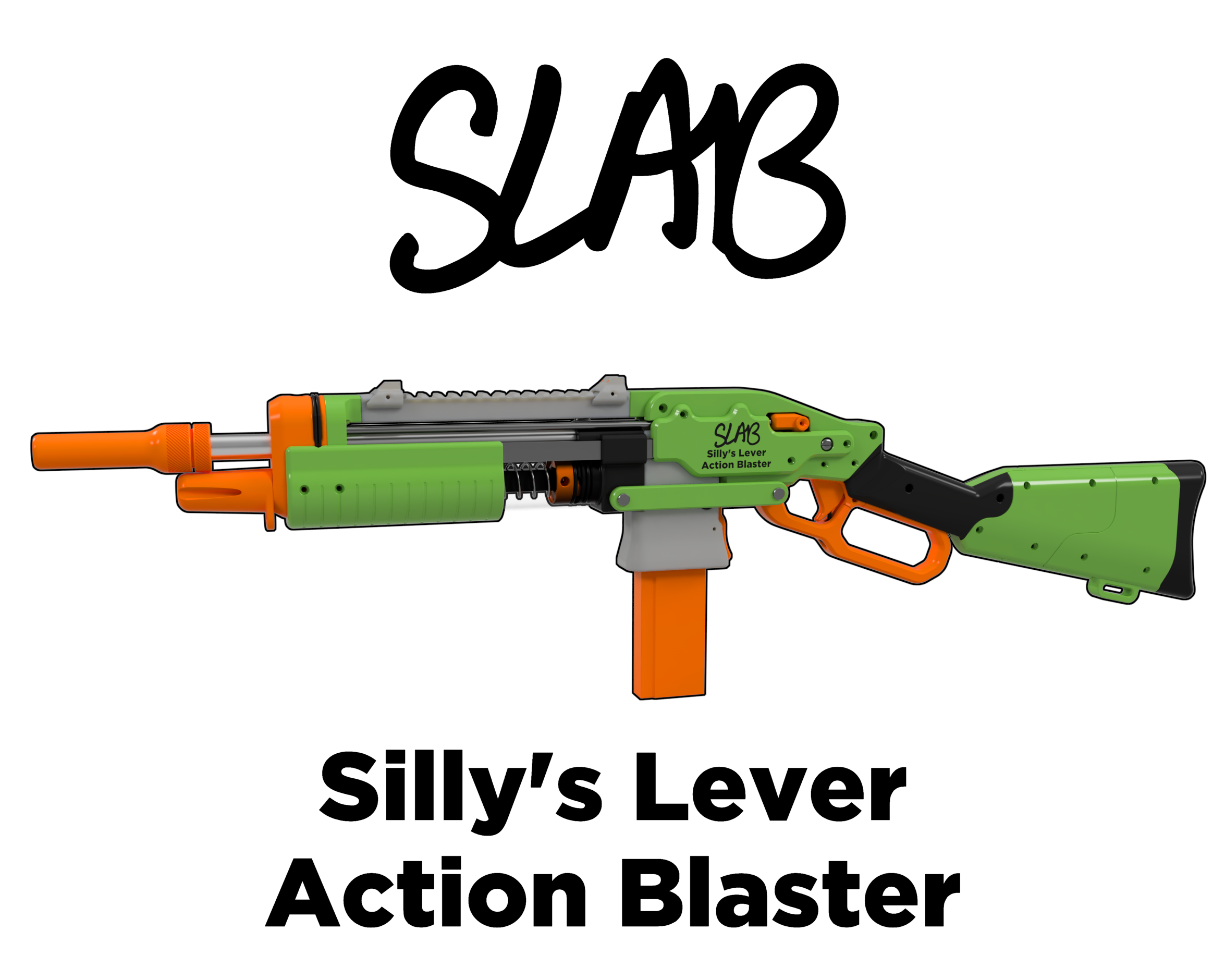 SLAB - Silly's Lever Action Blaster (Nerf Homemade) by Sillybutts | Download free STL model ...