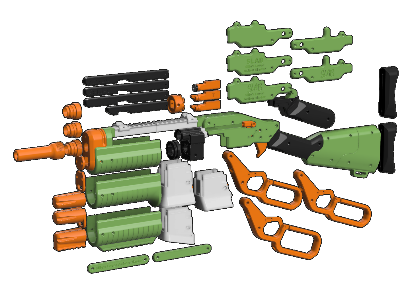 SLAB - Silly's Lever Action Blaster (Nerf Homemade) by Sillybutts | Download free STL model ...