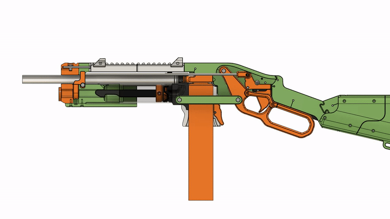 SLAB - Silly's Lever Action Blaster (Nerf Homemade) by Sillybutts | Download free STL model ...