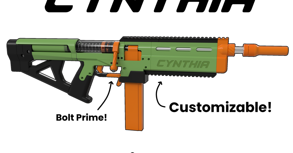 Cynthia - Bolt Action Blaster (Nerf Homemade) by Sillybutts | Download free STL model ...