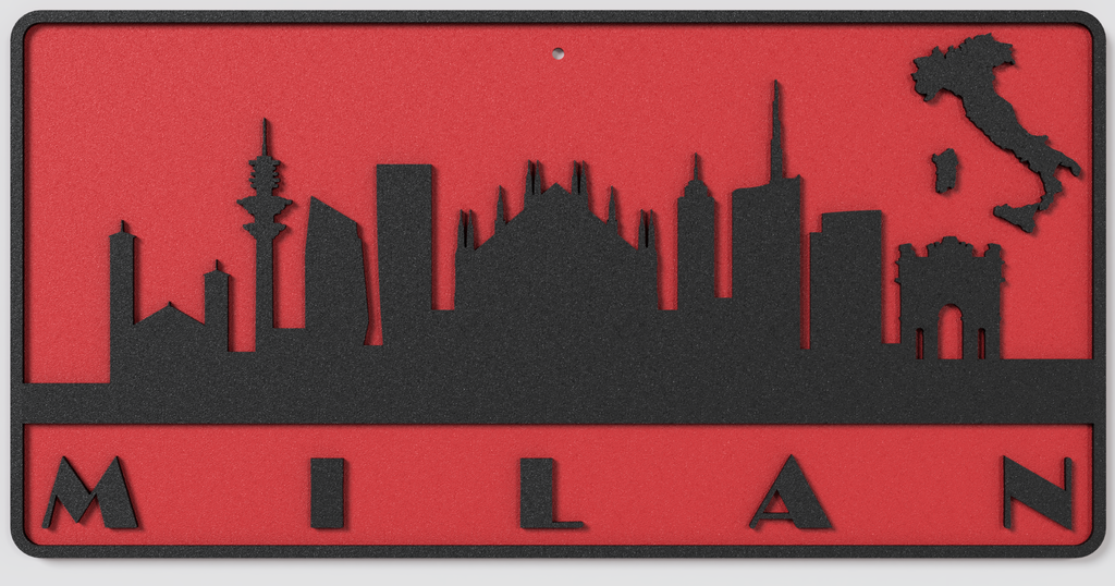 Wall Plate Skyline - Milan by dantech | Download free STL model ...