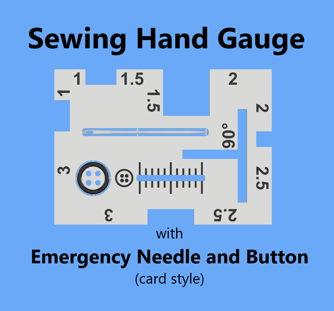 Sewing / Seam Hand Gauge Card with Emergency Needle and Button by The ...