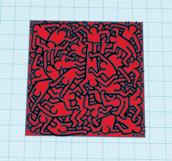 Coaster image by keith Haring by nicolò.lovato | Download free STL ...