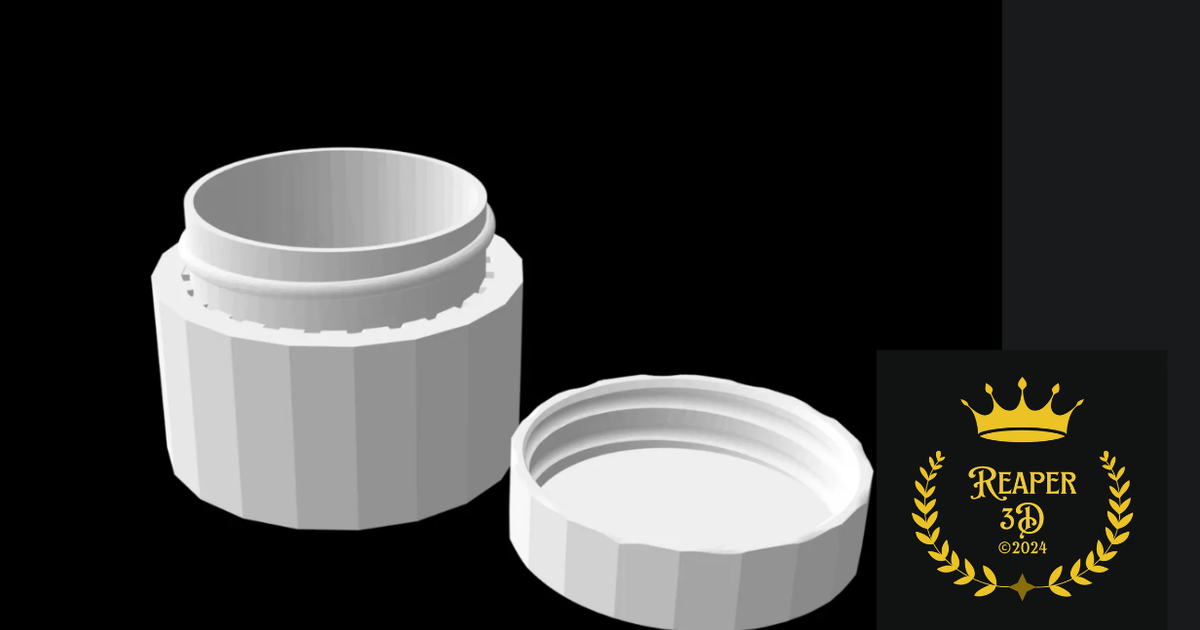 Container with Screwable Lid. by Reaper3D | Download free STL model ...