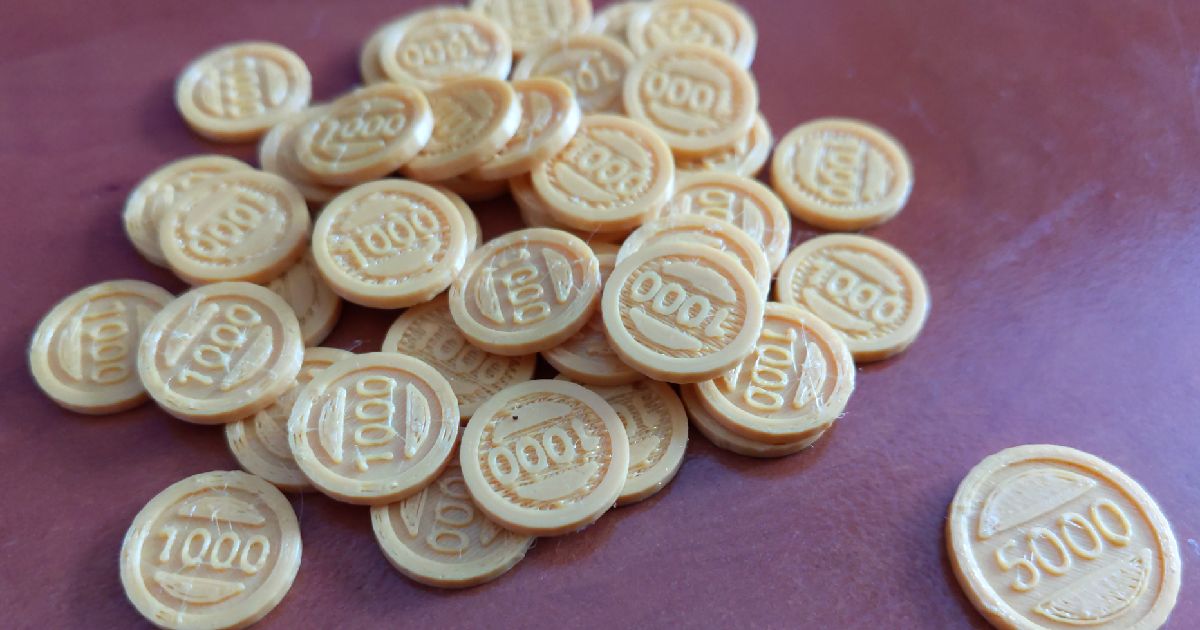 Board game coins (v2) - from 1 to 5000 denominations by Bilbo ...