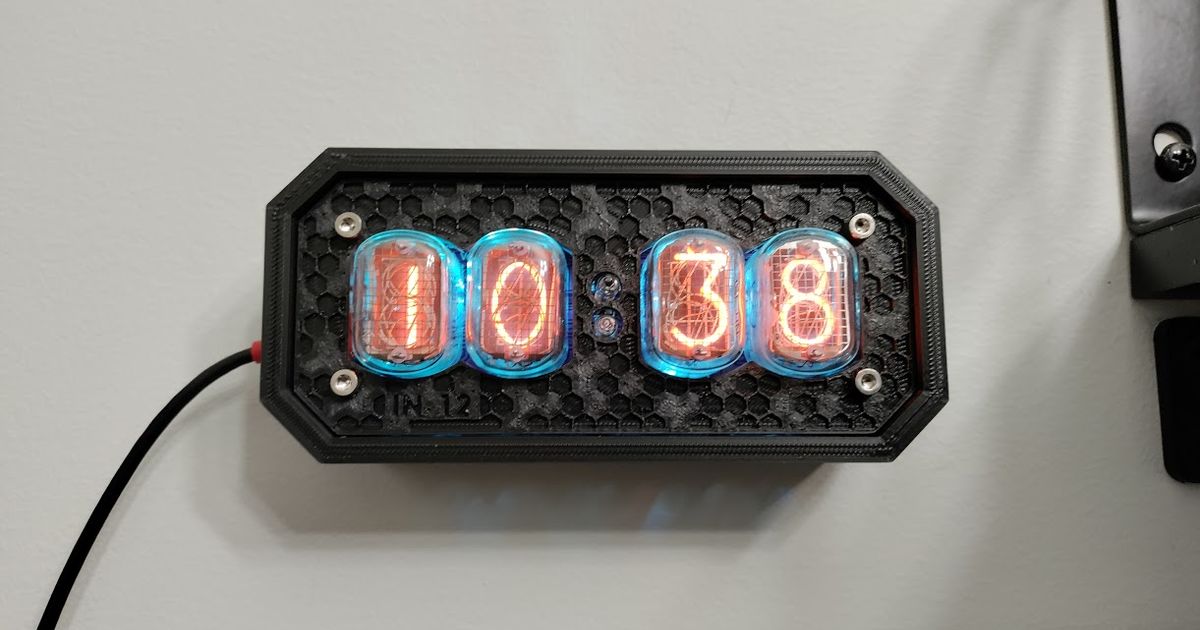 IN-12 Nixie Clock Case by david perreault | Download free STL model ...