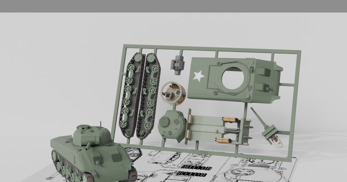 Sherman Tank - Kit Card by Crea_Hicks | Download free STL model ...