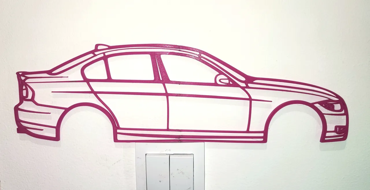 BMW E90 WallArt Silhouette Outline by GandaZSW | Download free STL ...