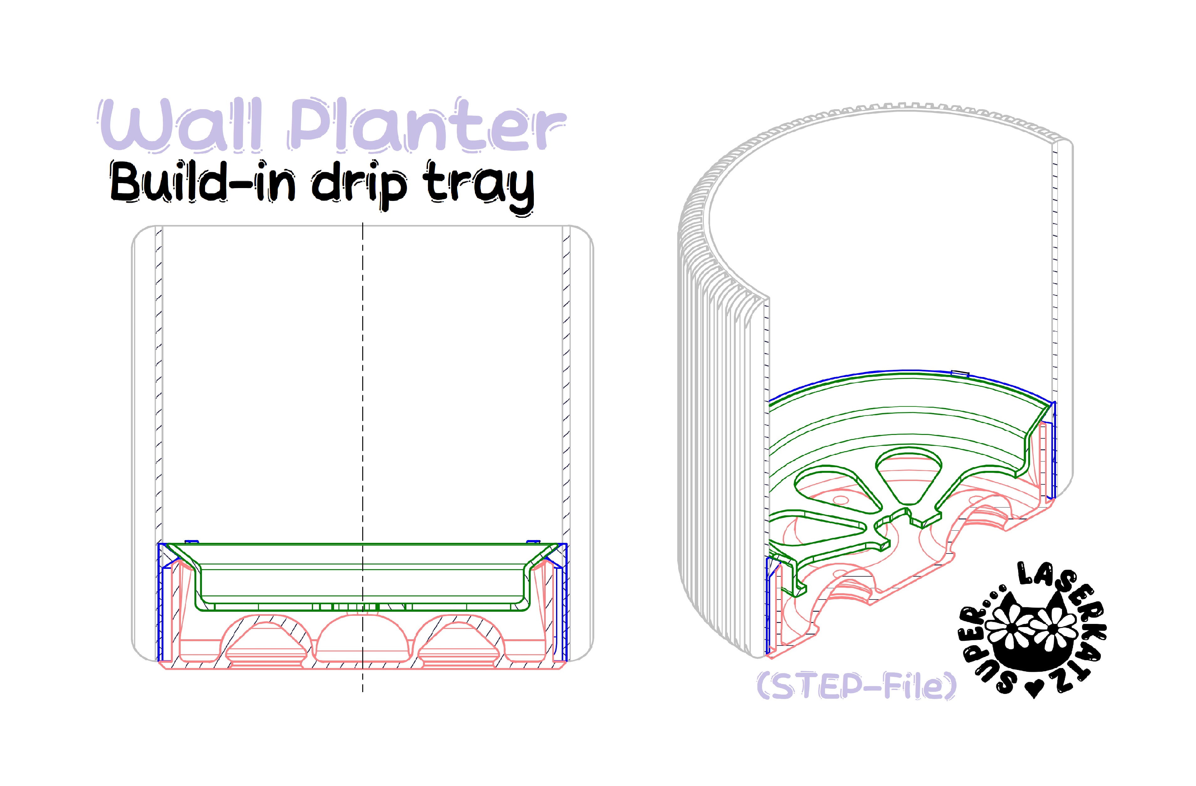 Make Your Own Planter Build In Drip Tray Step File By Super