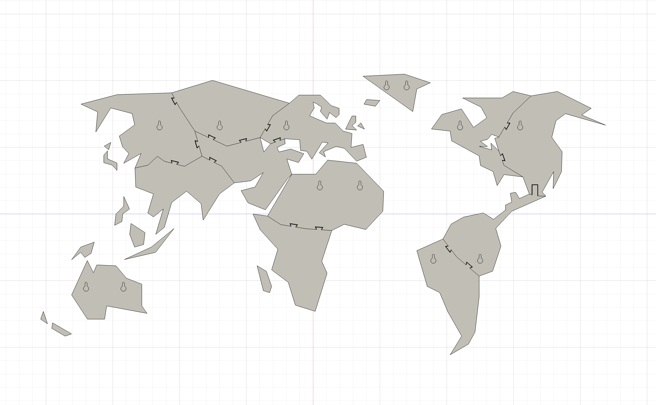 Low Poly World Map (1 meter version) by Johannes | Download free STL ...