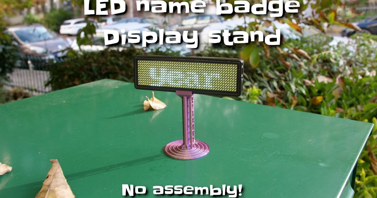 LED Name Badge Display Stand by Makkuro | Download free STL model ...