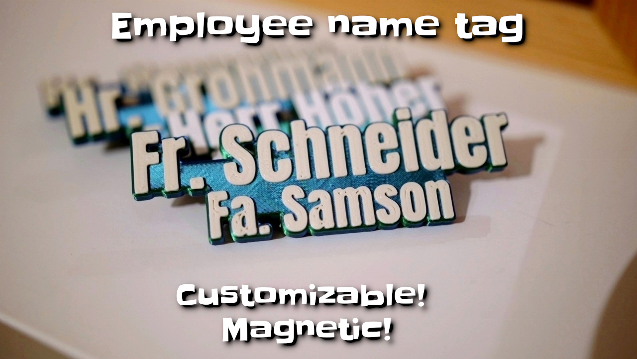 Employee name tag by Makkuro | Download free STL model | Printables.com