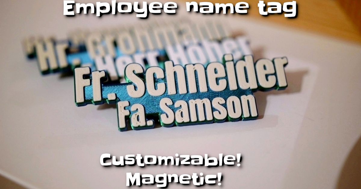 Employee name tag by Makkuro | Download free STL model | Printables.com