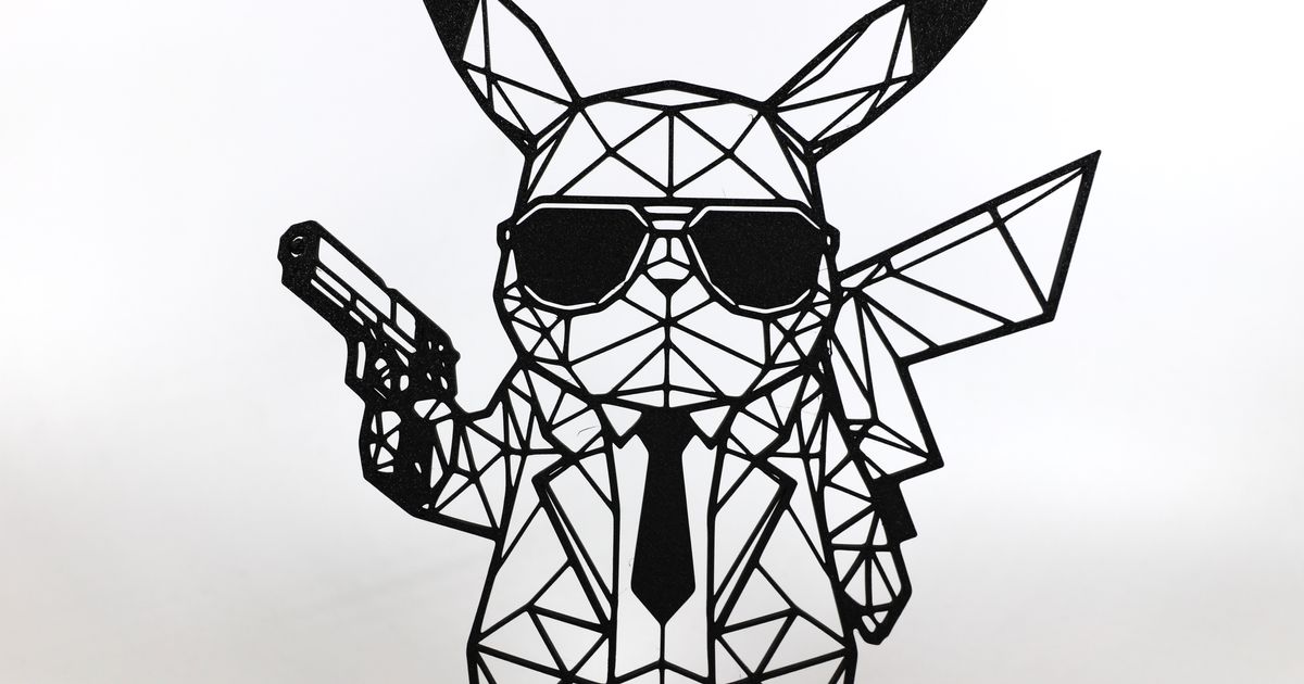 Geometric Low Poly Agent Pikachu by PhaseworksCA | Download free STL ...