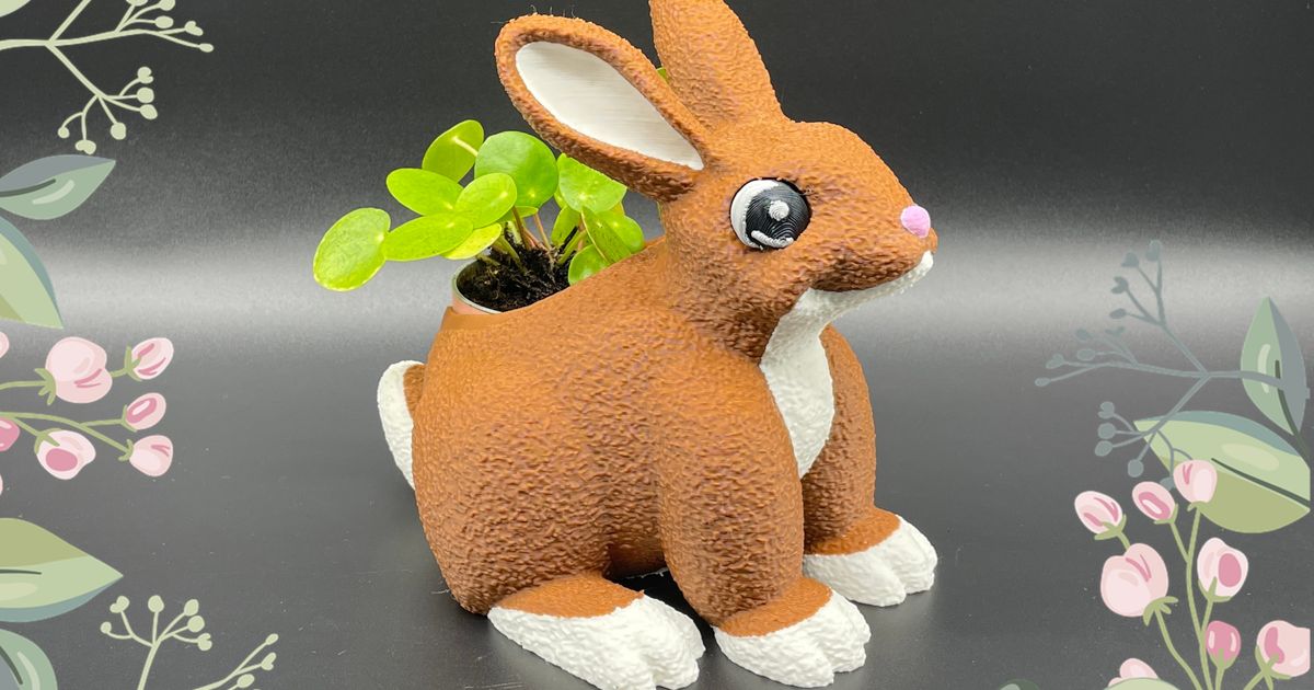 Cute Bunny Planter by EndK7 | Printables Store