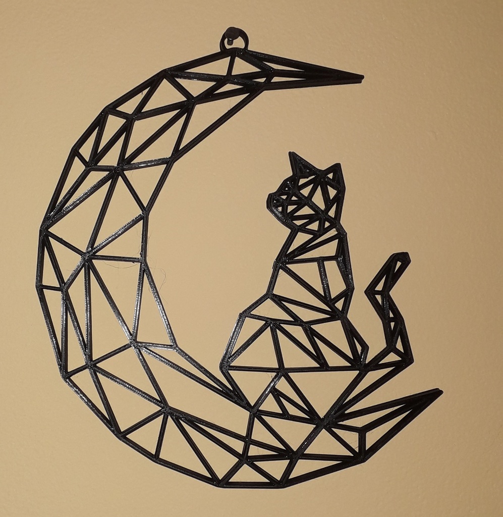 Cat Moon wall decoration by ISuckAtChoosingNicks | Download free STL ...