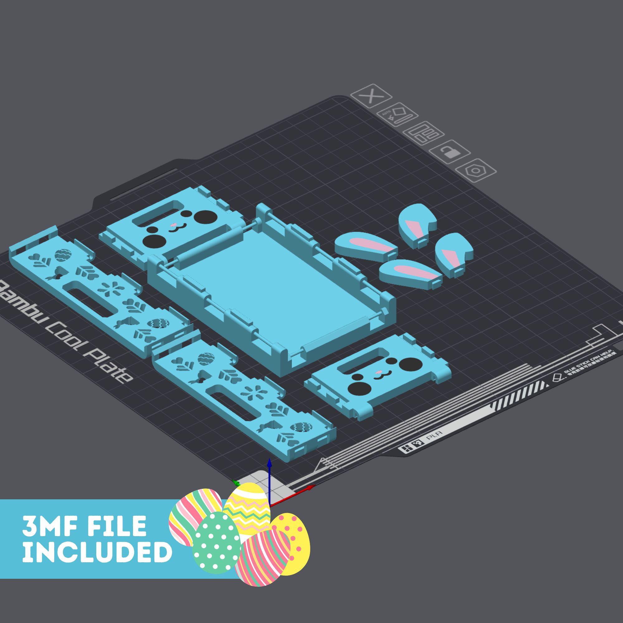 3D Printable Easter Foldable and Stackable Storage Crate Easter Edition ...