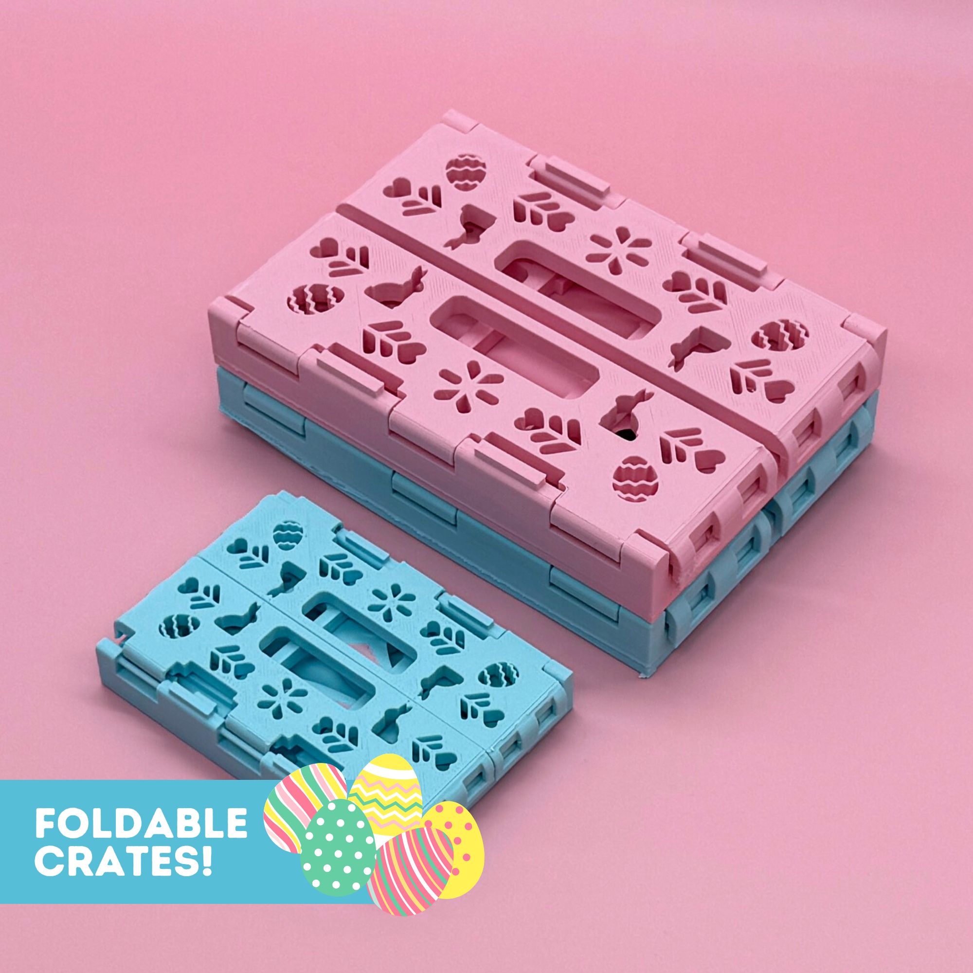 3D Printable Easter Foldable and Stackable Storage Crate Easter Edition ...